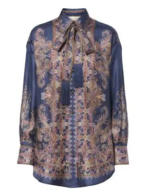 Zimmermann Valiant Paisley Silk Satin Blouse - Multicoloured