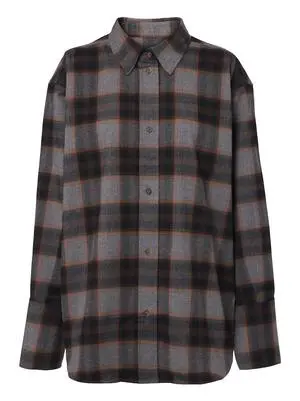 RÓHE Checked Cotton Flannel Shirt - Multicoloured