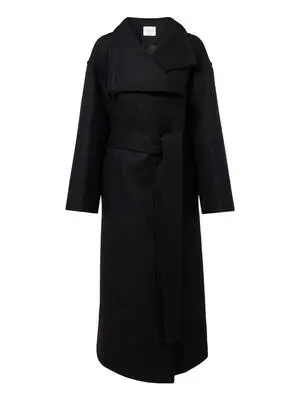 JOSEPH Fiore Wool-blend Wrap Coat - Black