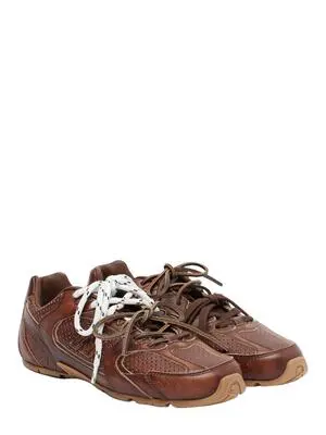 Miu Miu X New Balance 530 Sl Leather Sneakers - Brown
