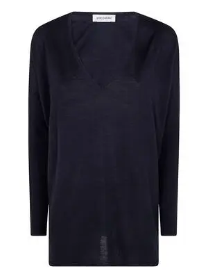 GENTRYPORTOFINO Wool Silk Knit Sweater - Black