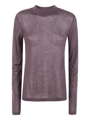 Filippa K Lyocell Cashmere Mock Neck Top Brown