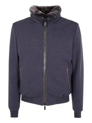MOORER Lamb Leather Bellati Jacket - Brown