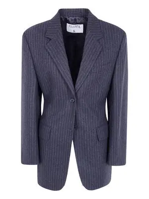 Filippa K Jacket Flannel Blazer "hourglass Pinstripe - Gray