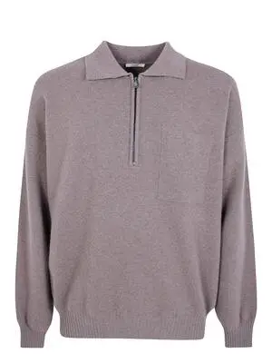 NUUR NUUR Wool Pocket Zip Polo Shirt