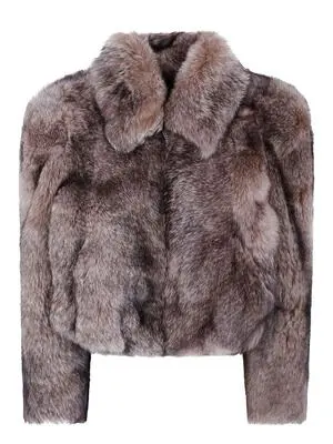 Chloé Jacket Fur Leather "fur Coat - Brown