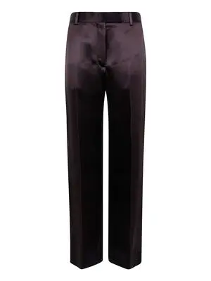 TOM FORD TOM FORD Silk Wide Leg Tailored Trousers Brown