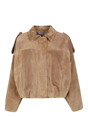 EMMETI Jacket Cropped Leather "adele Calf - Brown