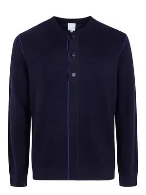 Paul Smith Henley Neck Wool Sweater - Blue