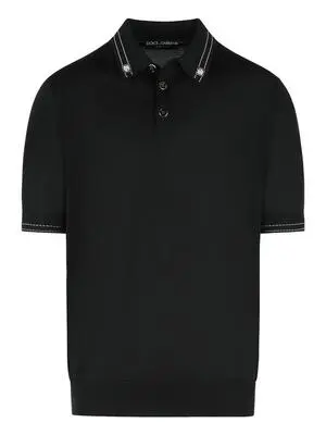 DOLCE & GABBANA Dolce & Gabbana Black Silk Polo Shirt Men