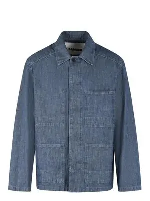 JIL SANDER Cotton Denim Chore Jacket - Blue
