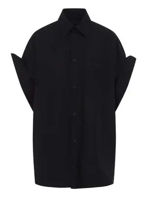 Balenciaga Tucked Sleeve Shirt - Black