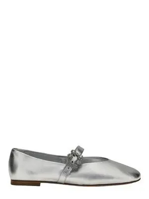 ROGER VIVIER Efflorescence Leather Ballerinas - Silver