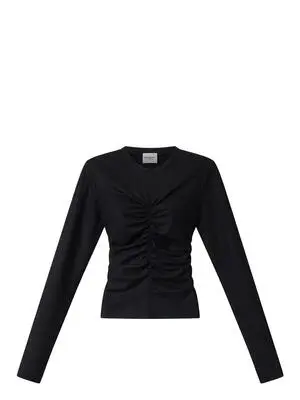 ETOILE Etoile Delesa Flannel Jersey Top Black