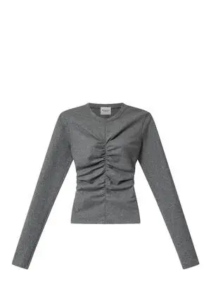 ETOILE Etoile Delesa Flannel Jersey Top Gray