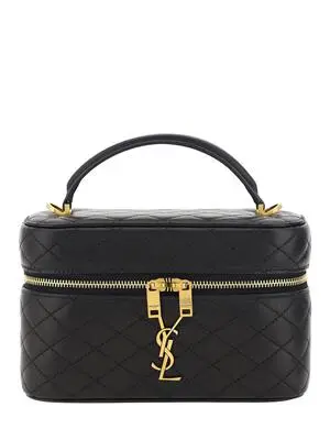 Saint Laurent Vanity Gaby Leather Handbag - Black