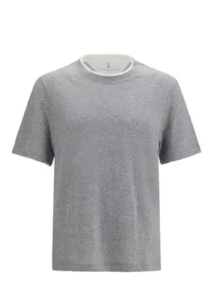 Brunello Cucinelli Brunello Cucinelli Men Short-Sleeve Cotton T-Shirt Gray