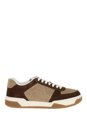 Valentino Garavani Sparry Sneakers In Suede And Nappa - Brown