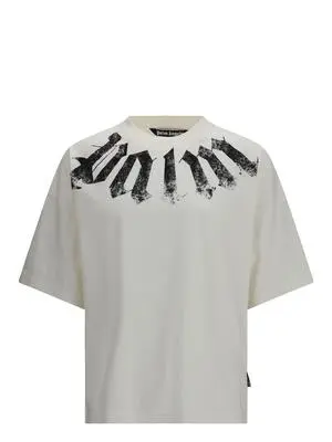 Palm Angels Palm Angels Men Big Neck Logo T-Shirt White