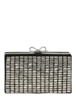 SELF-PORTRAIT Crystal Chainmail Clutch - Silver