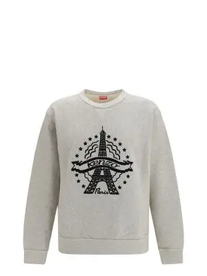 Kenzo Eiffel Tower Design Cotton Sweatshirt - Gray