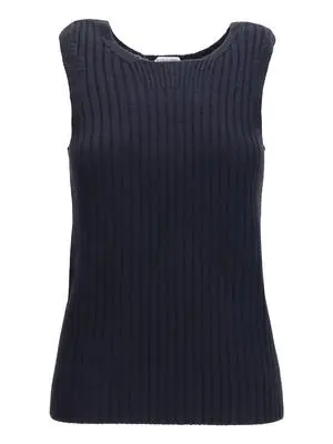 Bottega Veneta Merino Wool Ribbed Tank Top - Blue