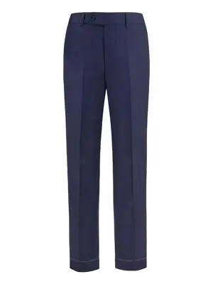 Brunello Cucinelli Tailored Virgin Wool Pants - Blue