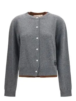 Marni Layered Effect Cashmere Cardigan - Gray
