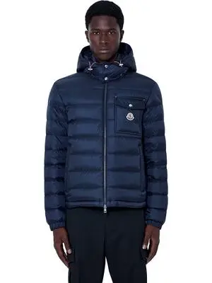 Moncler Moncler Men Verith Hooded Short Down Jacket Blue