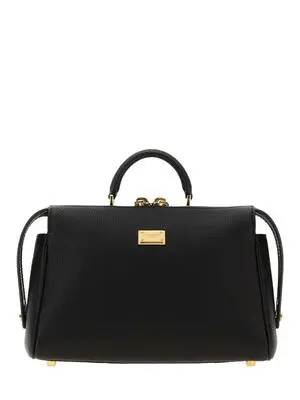 Dolce & Gabbana Leather Vittoria Handbag - Black