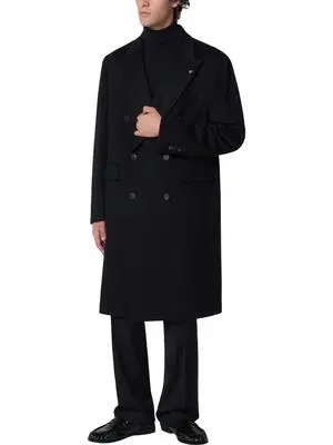Tagliatore Virgin Wool Double-breasted Coat - Blue