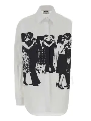 Moschino Graphic Stretch Poplin Shirt - White
