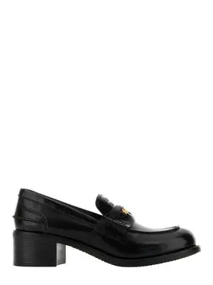 Miu Miu Leather Loafers - Black
