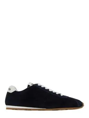 Miu Miu Miu Miu Women Navy Blue Suede Plume Sneakers Blue