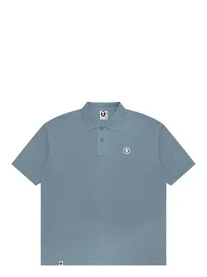 AAPE Now Moonface Polo Shirt /grey - Blue