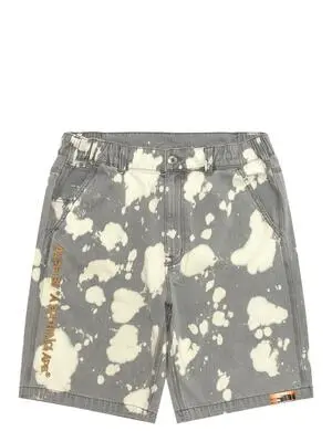 AAPE Splatter Printed Denim Shorts - Grey
