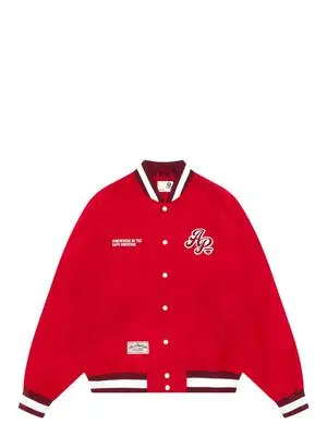 AAPE Sports Logo Varsity Jacket - Red