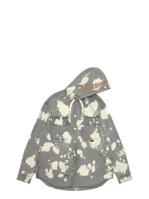 AAPE Unvs Unvs Splatter Printed Hooded Long Sleeve Shirt /beige - Grey