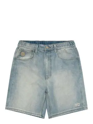 AAPE Now Moonface Denim Shorts - Blue