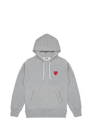 Play Comme Des Garcon Heart Logo Hooded Sweatshirt - Grey