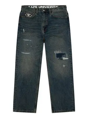 AAPE Unvs Distressed Jeans - Blue