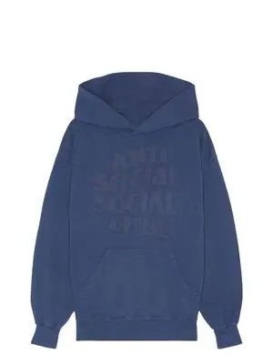 ANTI SOCIAL SOCIAL CLUB Toned Down Applique Hoodie - Blue