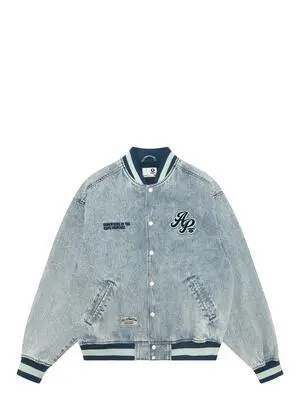 AAPE Sports Logo Varsity Jacket /yellow - Blue