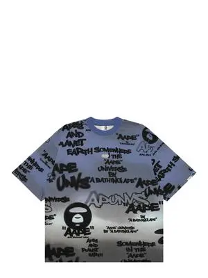 AAPE Graffiti Multi-logo Tee 'grey/purple'