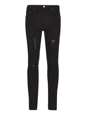 Amiri Leather Core Logo Jeans - Black