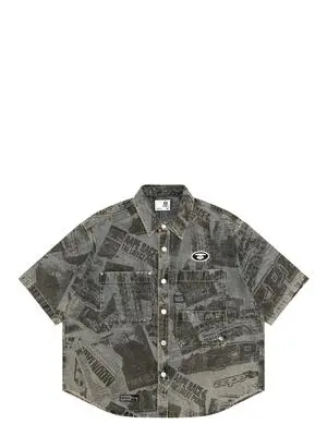 AAPE Unvs Unvs Moonface Graphic Short Sleeve Shirt /white - Blue