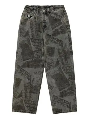 AAPE Moonface Printed Jeans - Blue