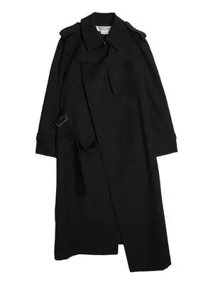 Comme Des Garçons Thick Gabardine Belted Trench Coat - Black