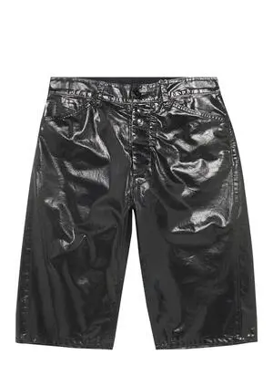 MAISON MARGIELA Waxed Cotton Shorts - Black