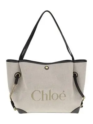 Chloé Clover Tote Bag In Canvas - Gray